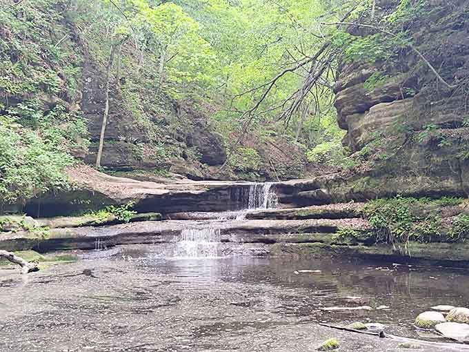 Water takes the scenic route down these natural steps, proving that shortcuts aren't always the best path.