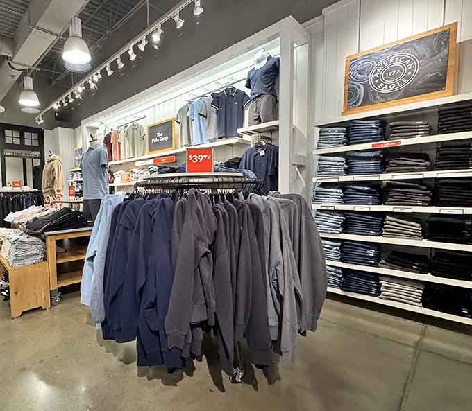 Racks of men's clothing promise to transform you into someone who looks like they have everything figured out.