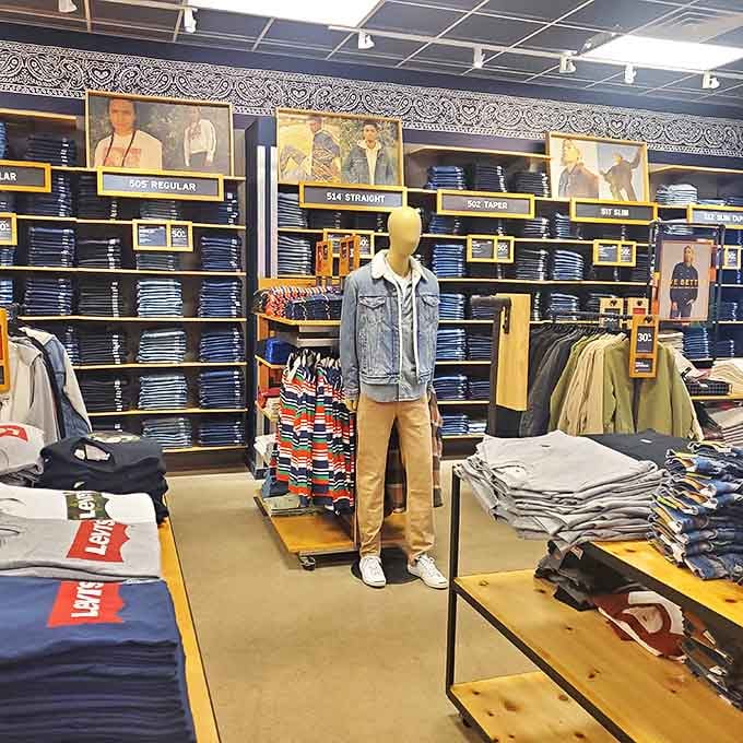 Denim paradise awaits at the Levi's outlet, where finding your perfect fit feels like reuniting with an old friend who's lost weight.
