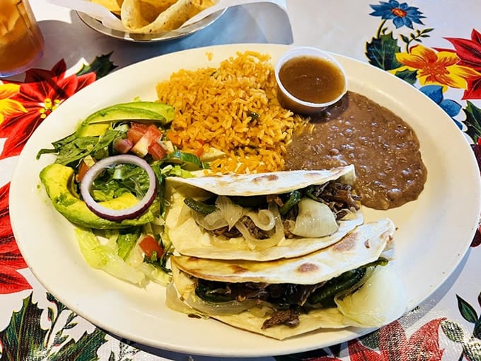 Behold the star of the show: tender brisket tacos that prove Texas knows how to marry barbecue and Tex-Mex perfectly.