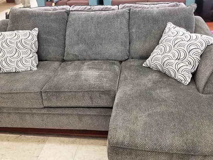 This sectional has more stories to tell than your chatty neighbor, and it's priced like a generous friend.