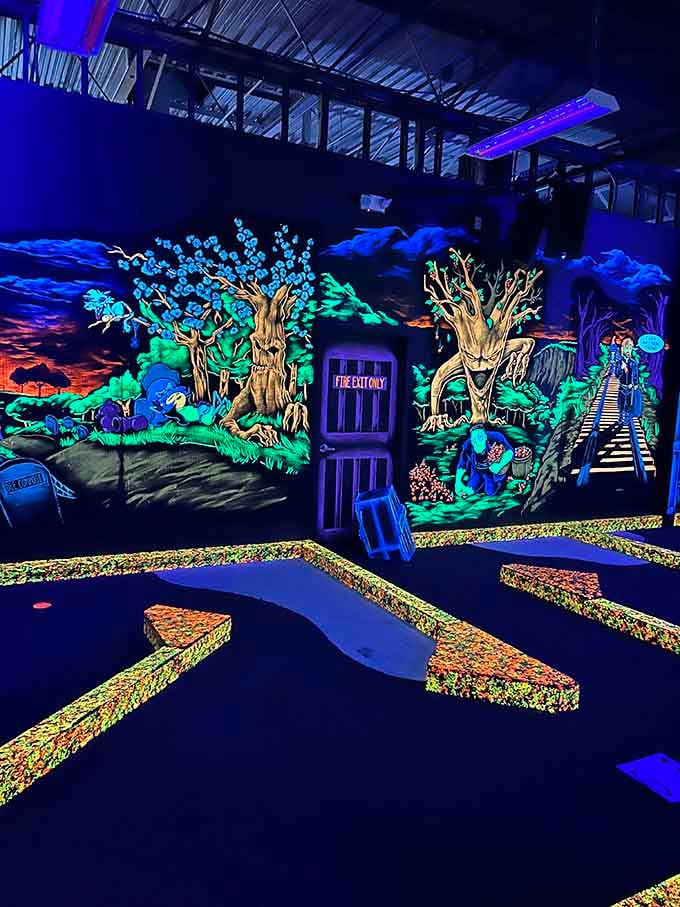 Every corner reveals another fluorescent surprise, like someone raided a highlighter factory and got creative.