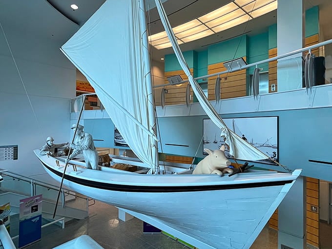 This beautiful sailboat reminds you that before highways existed, these waterways were the region's original interstate system.