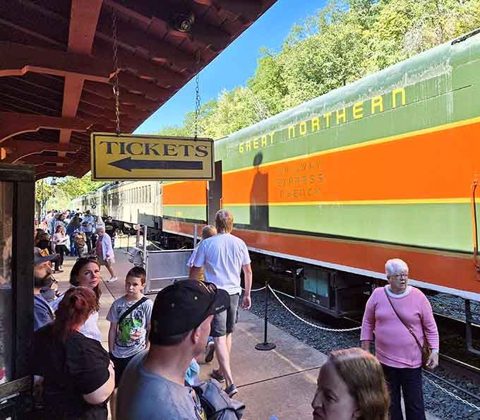 When the platform fills with eager passengers, you know something special's about to happen—and those vintage cars never disappoint.