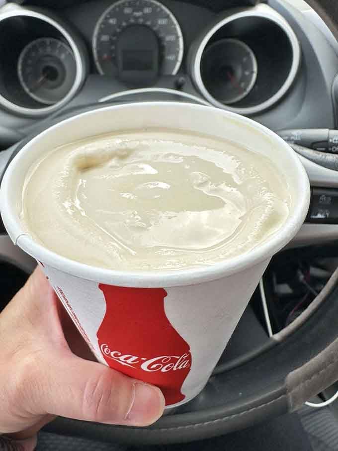 Butterscotch perfection so thick your dashboard becomes the best dining room you've ever experienced in your entire life.