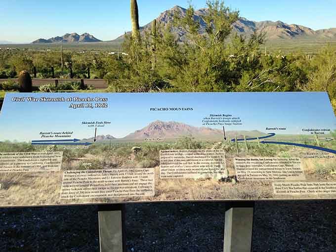 History buffs, rejoice: this interpretive sign details the Civil War skirmish that most Americans never learned about in school.