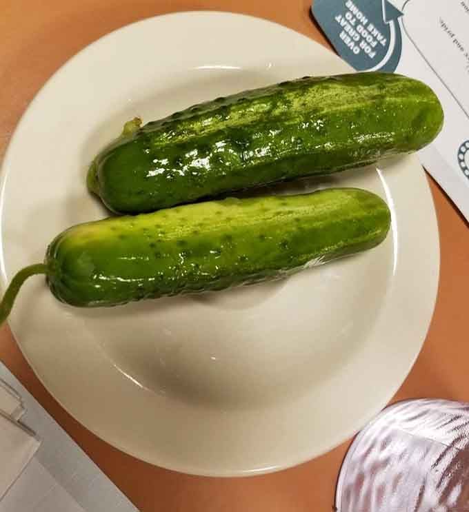 Two perfect pickles that could make even the most devoted pickle skeptic reconsider their entire worldview.