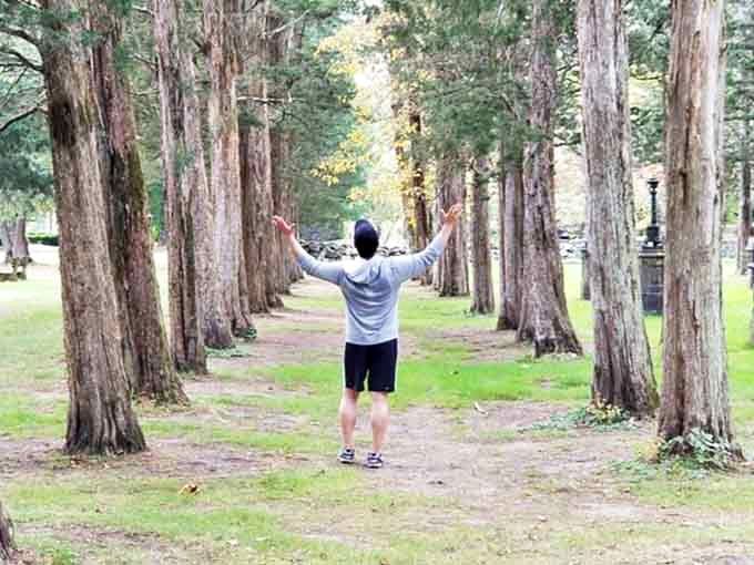 When the trees form a natural cathedral aisle, you can't help but raise your arms in victory.