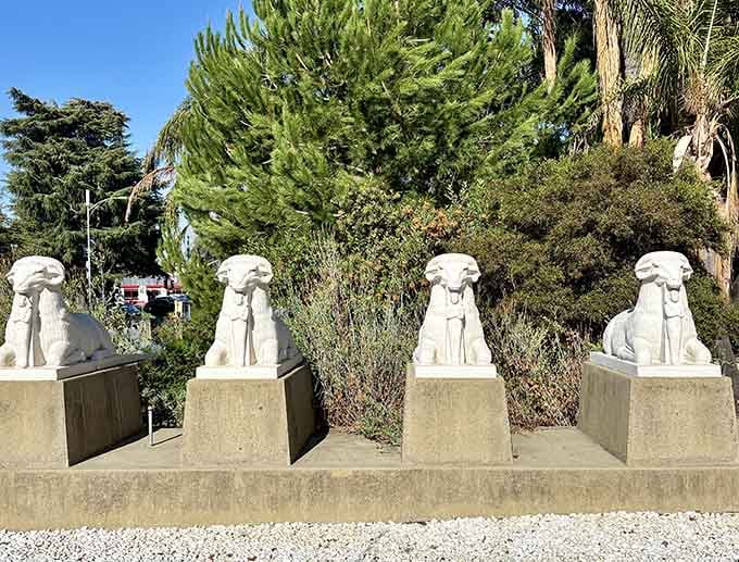 These sphinx statues have been guarding secrets longer than most of us have been avoiding our high school reunions.