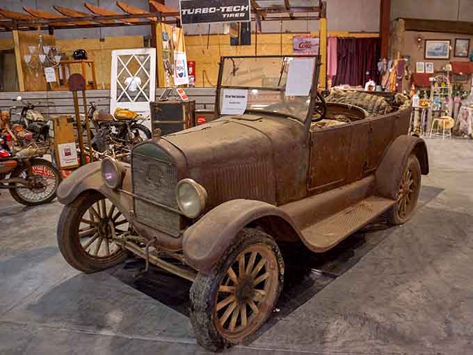 This isn't just an old car; it's someone's first date, family vacation, and Sunday drive all preserved in magnificent rusty glory.