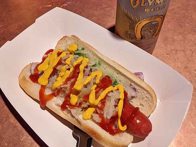 The Shorty Dog arrives dressed to impress, proving that Vienna beef and proper toppings create magic on a bun.