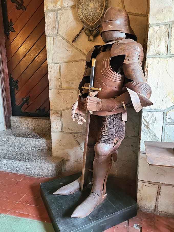 Standing guard for over a century, this suit of armor has seen more dinner parties than most of us.