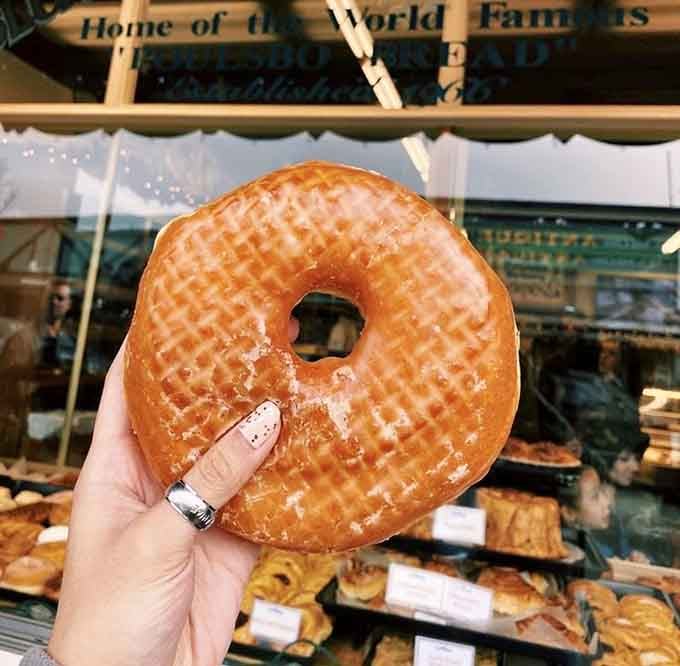This golden beauty with its ridged exterior catches glaze like a champ, creating pure donut perfection in every bite.
