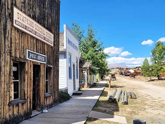 The post office and general store stand ready for business, just like they did when gold was currency.