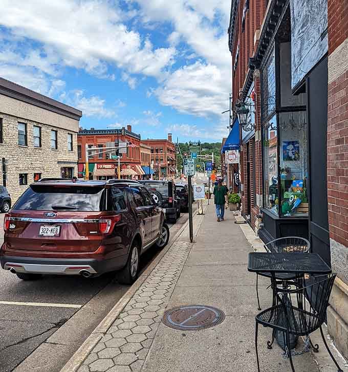 Sidewalk tables invite you to slow down and watch the world go by, a luxury we've forgotten in our rush-everywhere culture.