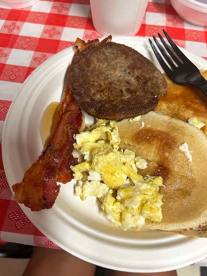 This plate proves breakfast doesn't need to be complicated when it's done right with quality ingredients and care.