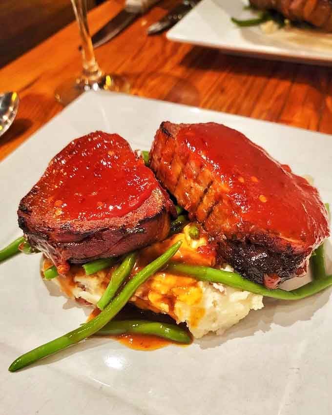 These glazed beauties prove that meatloaf wrapped in bacon is basically a love letter to your taste buds.