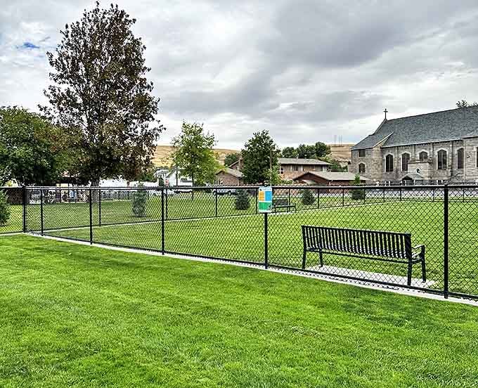A park bench with a view&mdash;the perfect spot to contemplate life's big questions or just watch clouds drift by over Eastern Oregon's rolling hills.