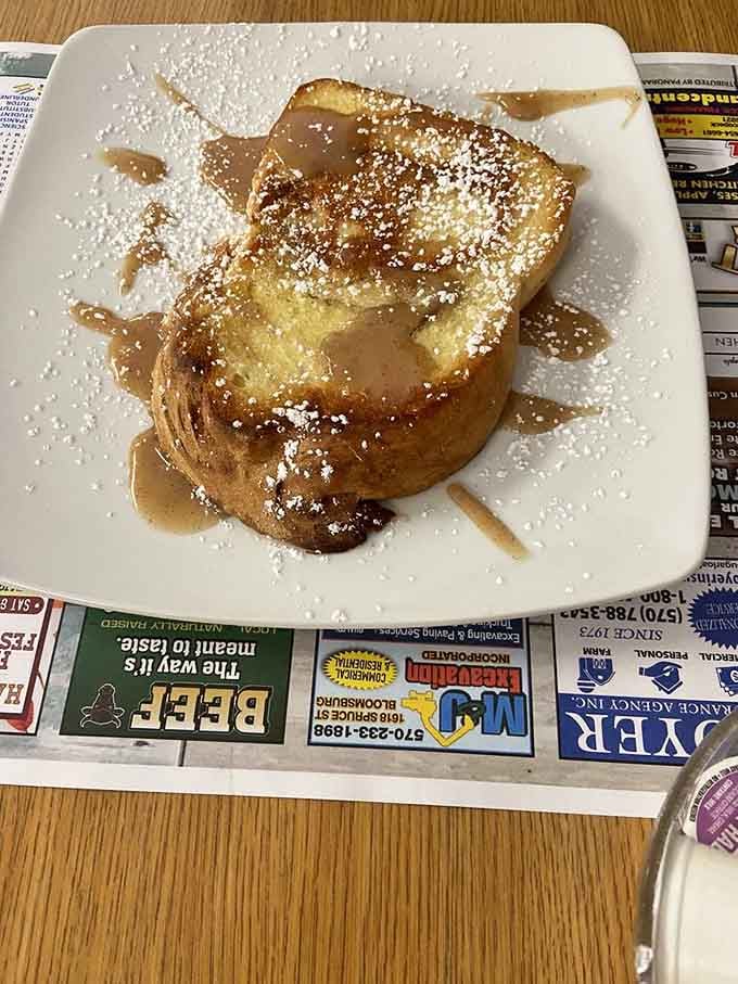 French toast so golden and perfectly caramelized, it could make a pancake person reconsider their entire breakfast philosophy.