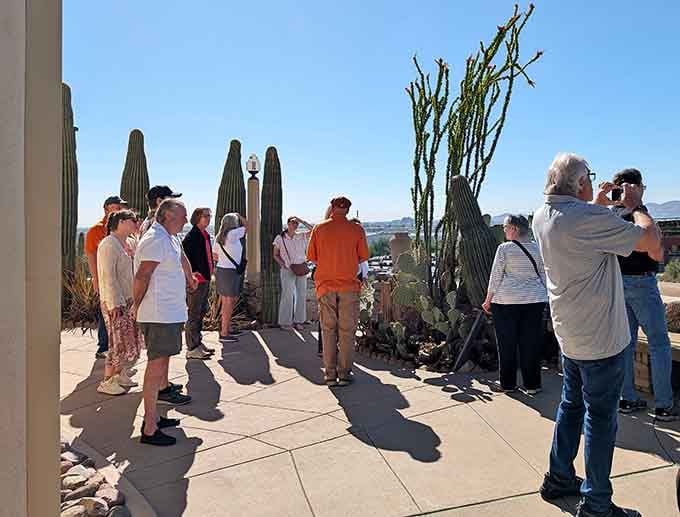 Tour groups gather to hear stories that sound too wild to be true, yet every word checks out.