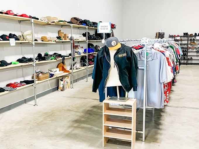 The shelves and racks create their own little neighborhoods, each one waiting to reveal its hidden gems to patient shoppers.