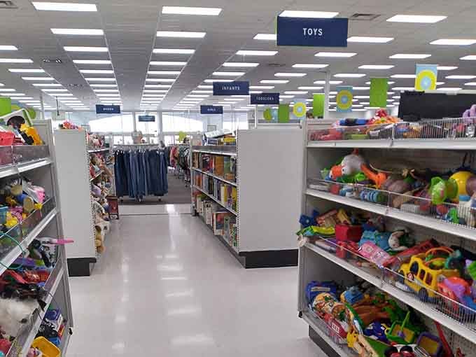 Clear signage means you won't need a treasure map to find the toys, just a sense of adventure and maybe a shopping cart.