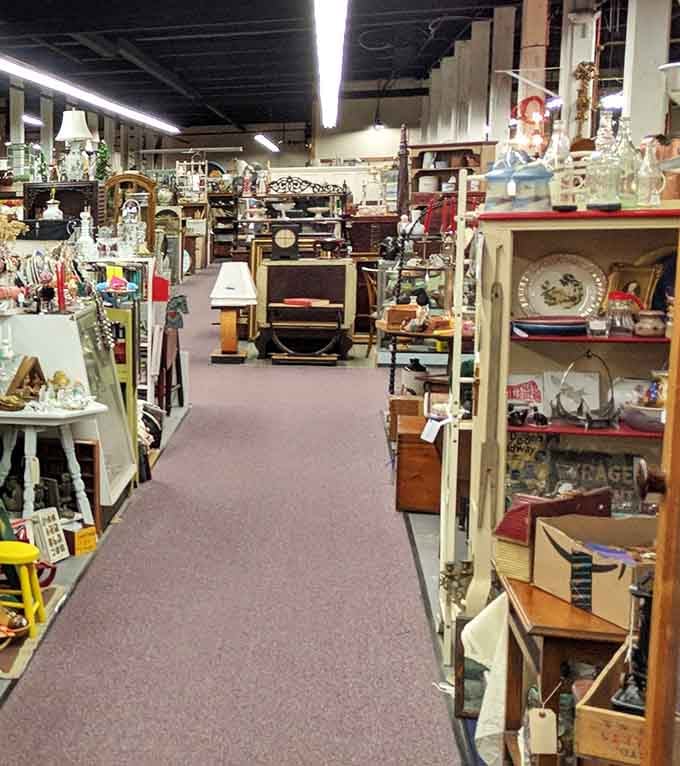 Aisles that beckon explorers deeper into the past. Every turn reveals another era's living room, kitchen, or parlor waiting to be rediscovered.