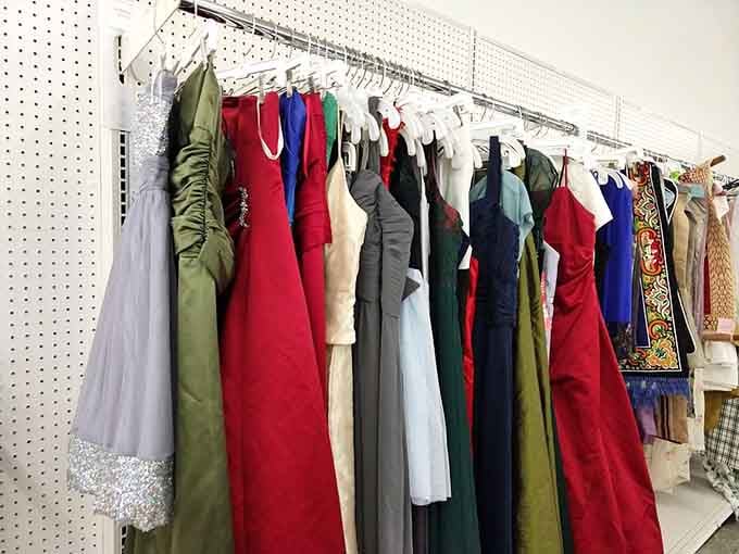 Formal wear waiting for its next special occasion. That sequined number might have stories to tell&mdash;and new memories to make at your next event.