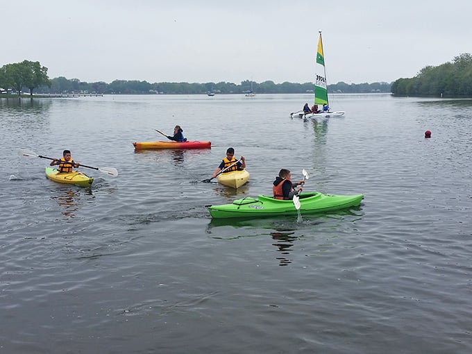 Lake Winnebago transforms into a rainbow of kayaks each summer, where paddling skills range from "Olympic hopeful" to "just happy to be upright."