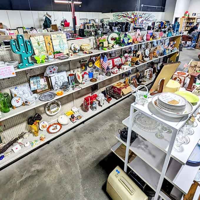 Tchotchke paradise! This aisle of whimsical home decor proves one shopper's "what was I thinking?" becomes another's "exactly what I was looking for!"