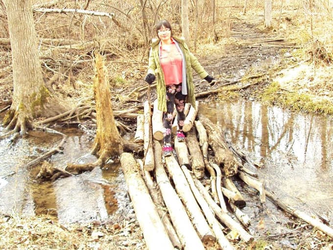 Wilderness ingenuity at its finest &ndash; a handcrafted log bridge that turns a potential "turn back" moment into a memorable crossing.
