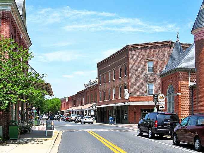 Berlin's historic main street features well-preserved brick buildings and charming architecture that makes for a perfect budget-friendly stroll.