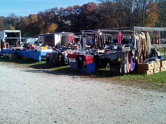 Colorful stalls dot the landscape like a festival celebrating the art of the deal and community connection.
