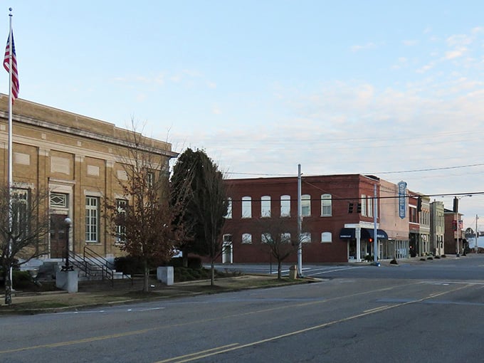 The courthouse anchors this peaceful main street where time moves at a decidedly unhurried, civilized pace.