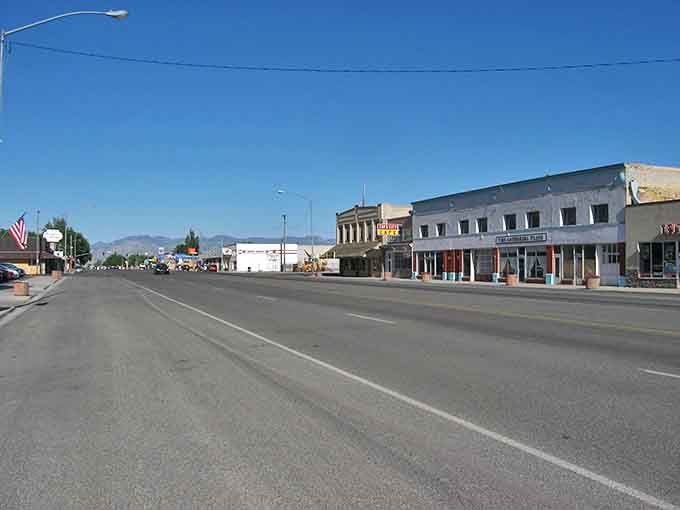 Wide-open Main Street under endless blue skies shows you don't need crowds to find everything you need.