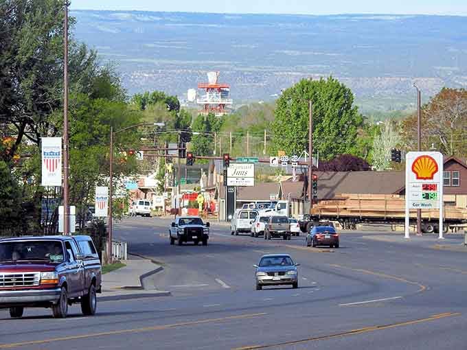 Classic American main drag&mdash;complete with mountain views and that nostalgic "we're not in a hurry" vibe.