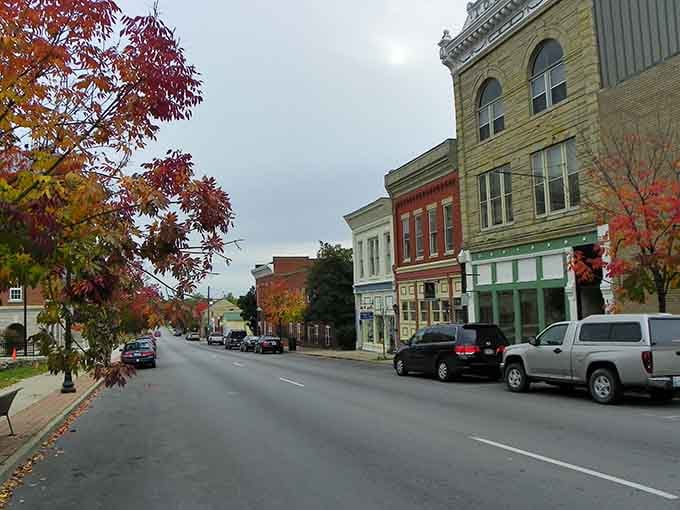 Autumn paints these streets in colors money can't buy, while the storefronts offer goods at prices you can.