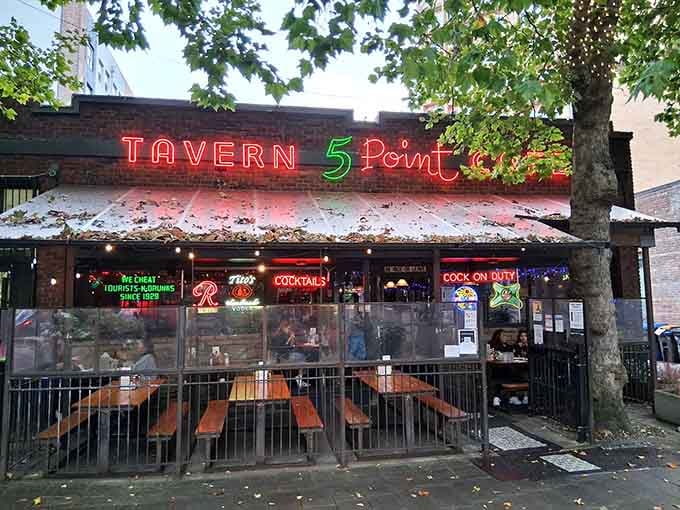 Those glowing neon signs announce 24-hour breakfast like a beacon for night owls and early birds alike.