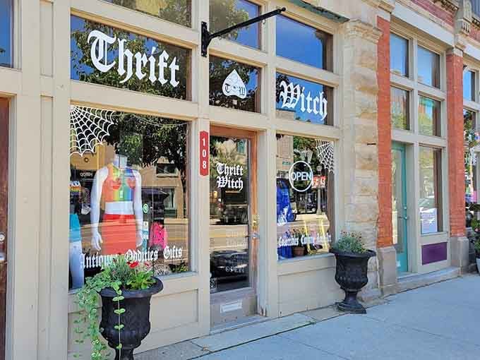 The Gothic storefront with its trim and witchy name promises shopping that's anything but ordinary.
