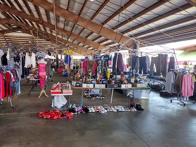 Bright pink and red displays catch your eye from every angle—this market knows how to make shopping feel festive.