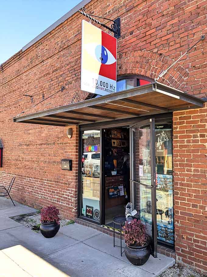 The entrance framed by planters shows someone cares about details, just like producers who sweated every note on classic albums.