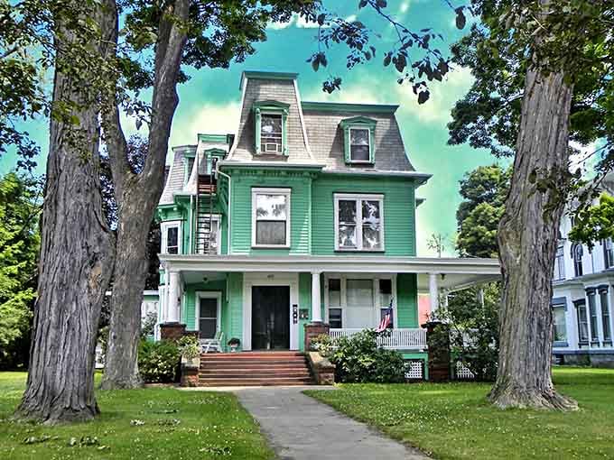 This green Victorian beauty looks like it escaped from a storybook and decided upstate New York suited it perfectly.