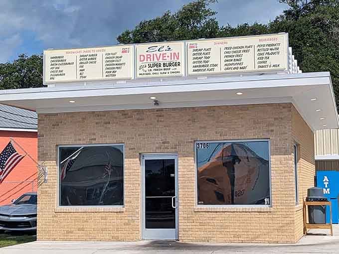 The rainbow after the storm leads straight to this coastal spot where shrimp burgers reign supreme and happy.