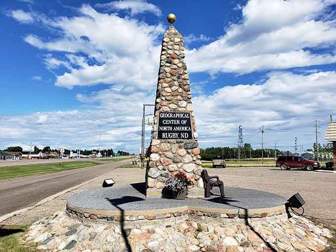 Stand at the exact center of North America! Well, according to this stone monument in Rugby, at least.