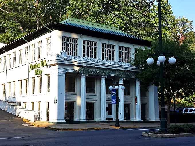 The historic Mountain Valley Water building in Hot Springs combines elegant architecture with small-town affordability in a picturesque setting.