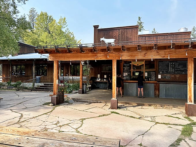 Simple pleasures in stunning surroundings. Mazama's rustic architecture blends perfectly with the natural landscape of the North Cascades.