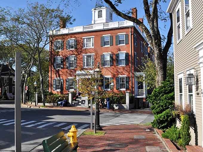 This elegant brick mansion with its widow's walk speaks to an era when sea captains built monuments to prosperity.