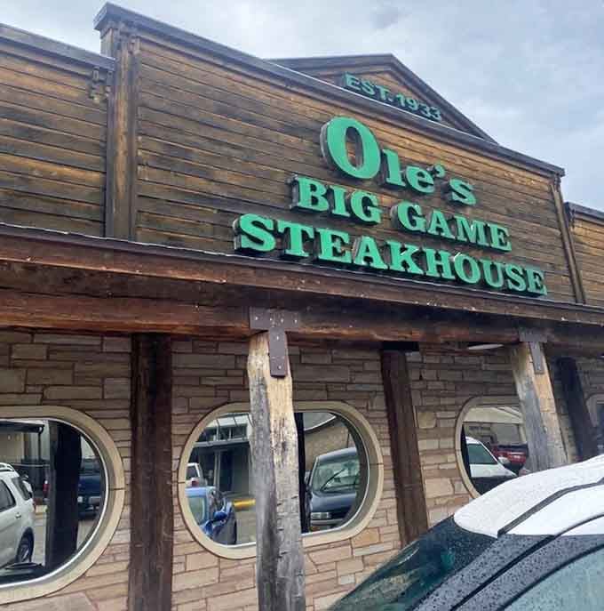 Established in 1933, Ole's wooden facade hints at the safari of flavors waiting inside. Indiana Jones would approve of this meat adventure!