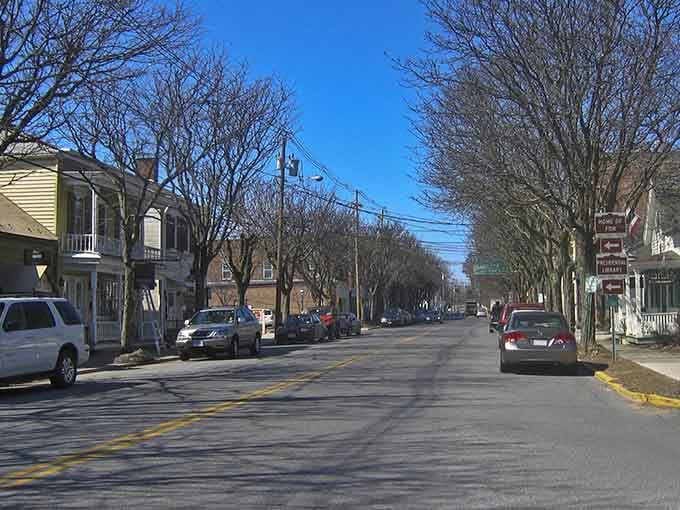 Wide streets and bare trees give this Hudson River town a peaceful vibe that lowers your blood pressure instantly.