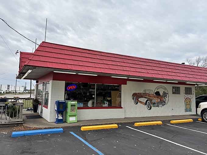 The classic diner architecture stands proud, promising comfort food that'll make your taste buds sing.